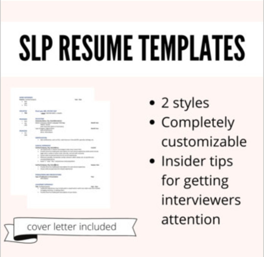 SLP Resume & Cover Letter Templates - Clean, Classic Formats That WORK ...