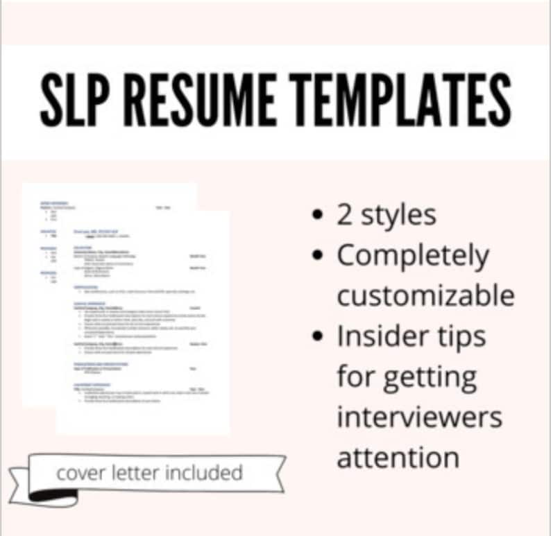 SLP Resume & Cover Letter Templates - Clean, Classic Formats That WORK ...