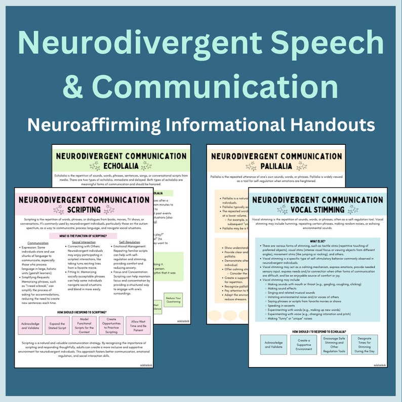 Neurodiverse Communication | Speech Patterns Handouts | Neuroaffirming ...