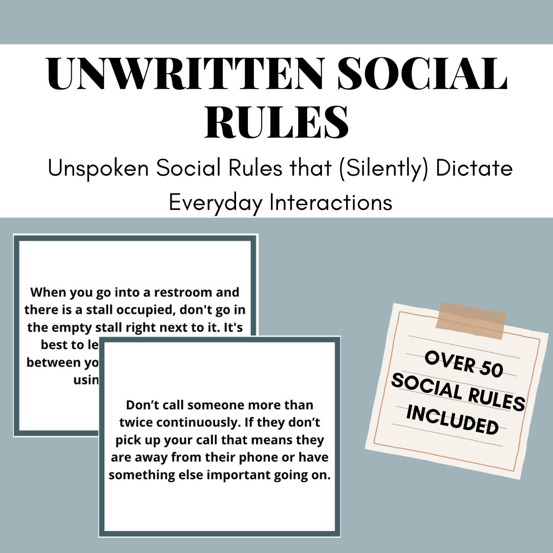 Unwritten Social Rules - Critical Thinking - ASD, Neurodivergent, Task Cards - Etsy