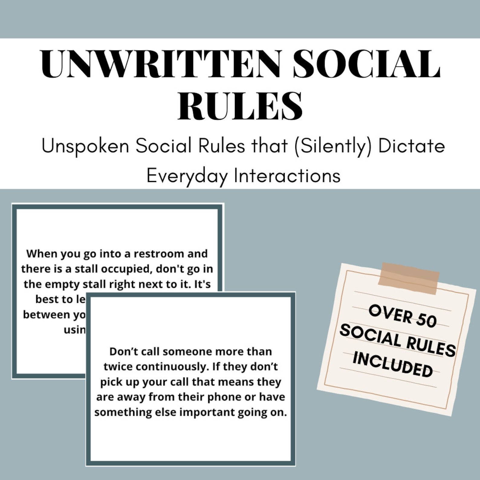 Unwritten Social Rules - Critical Thinking - ASD, Neurodivergent, Task ...