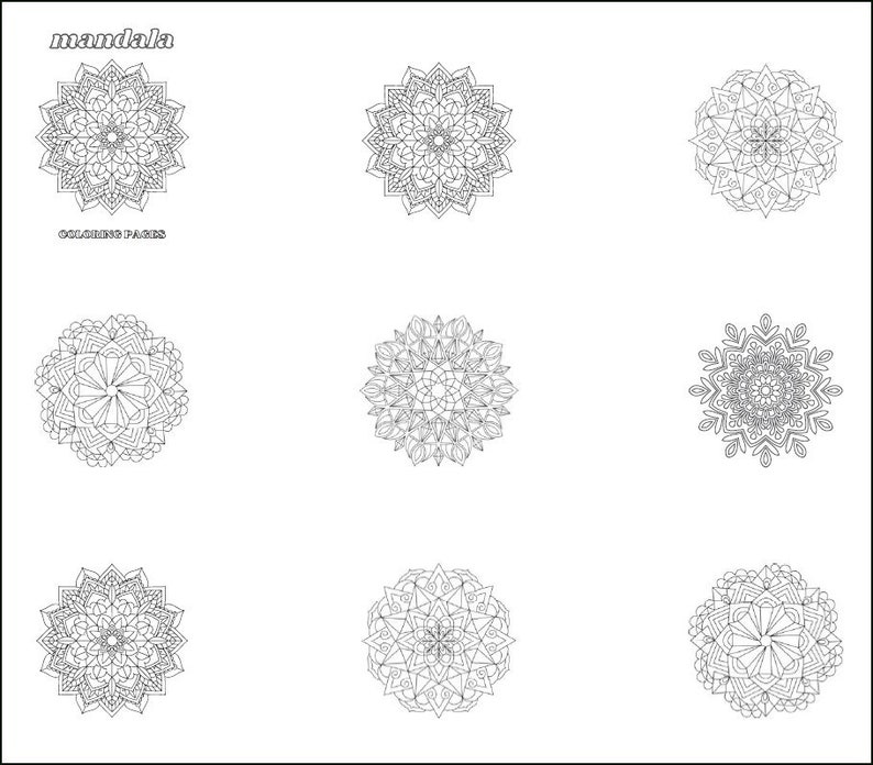 Mandala Coloring Pages Volume 1 - Printable - Etsy