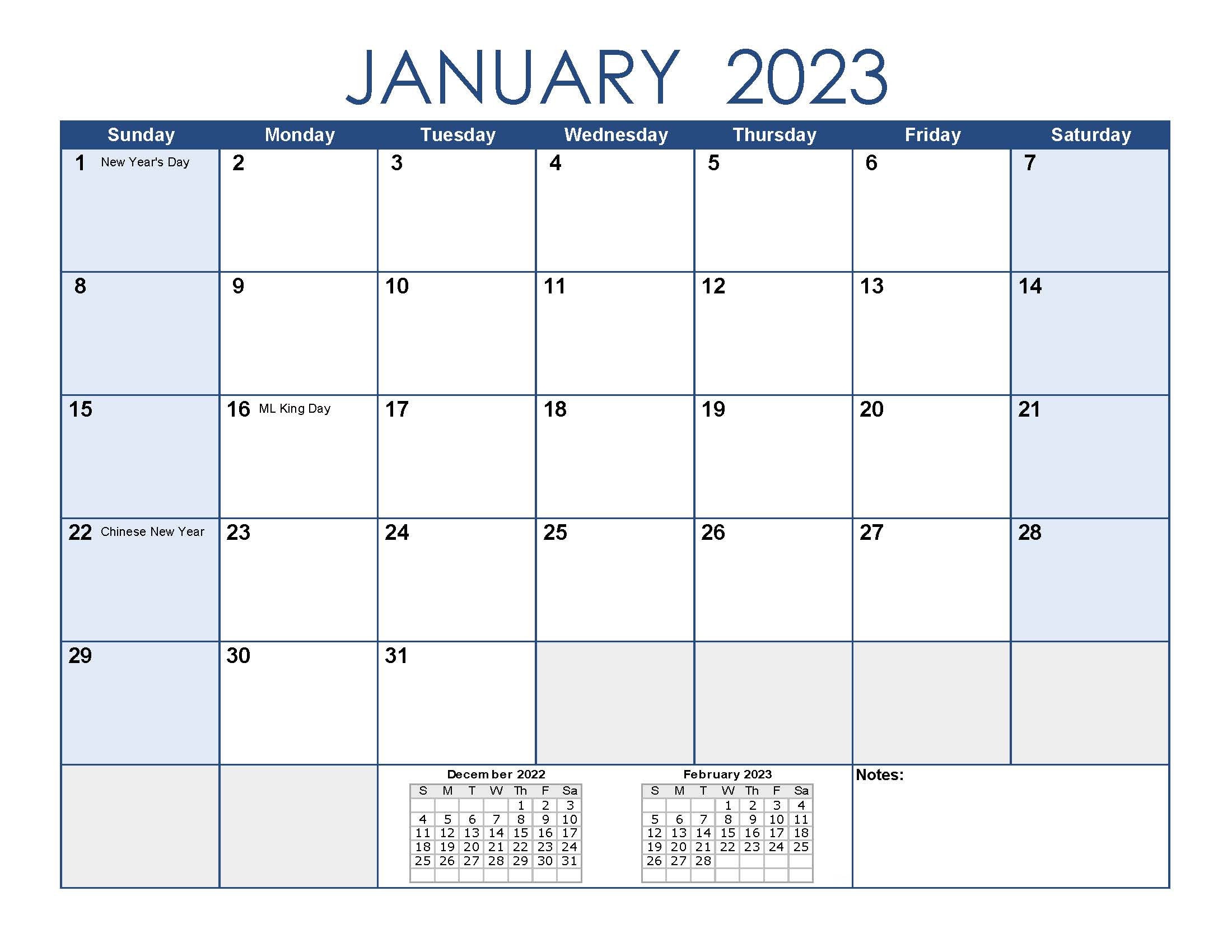 2023 Simple Monthly Calendar - 12 Pages - Etsy