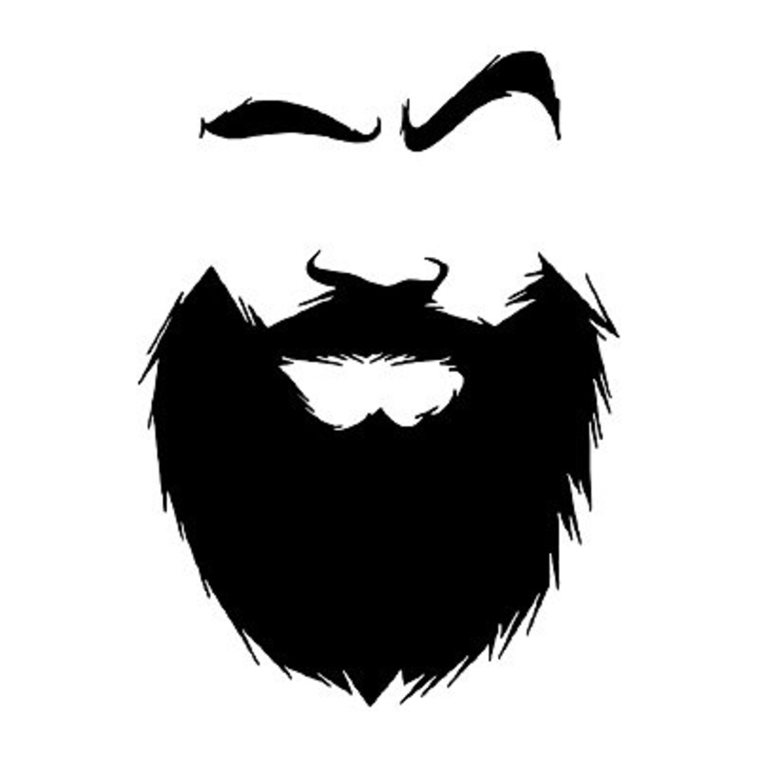 Beard With Raised Eyebrow Stencil Clip Art - Etsy