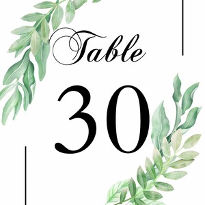 Printable Table Numbers (5x7) - 30 Pdf Pages - Etsy
