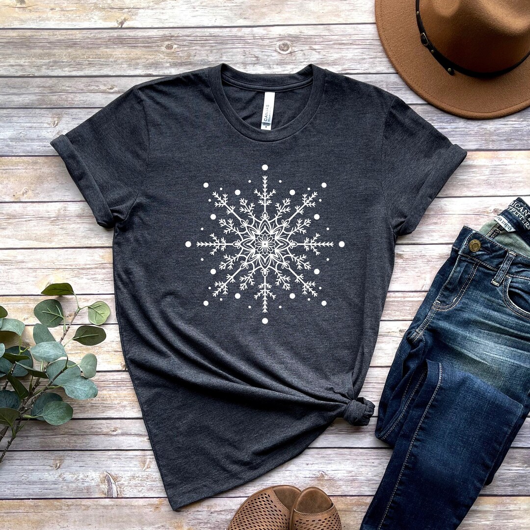Snowflake T-shirt, Christmas Shirt, Holiday Party Shirt, Women ...
