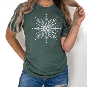 Snowflake T-shirt, Christmas Shirt, Holiday Party Shirt, Women ...