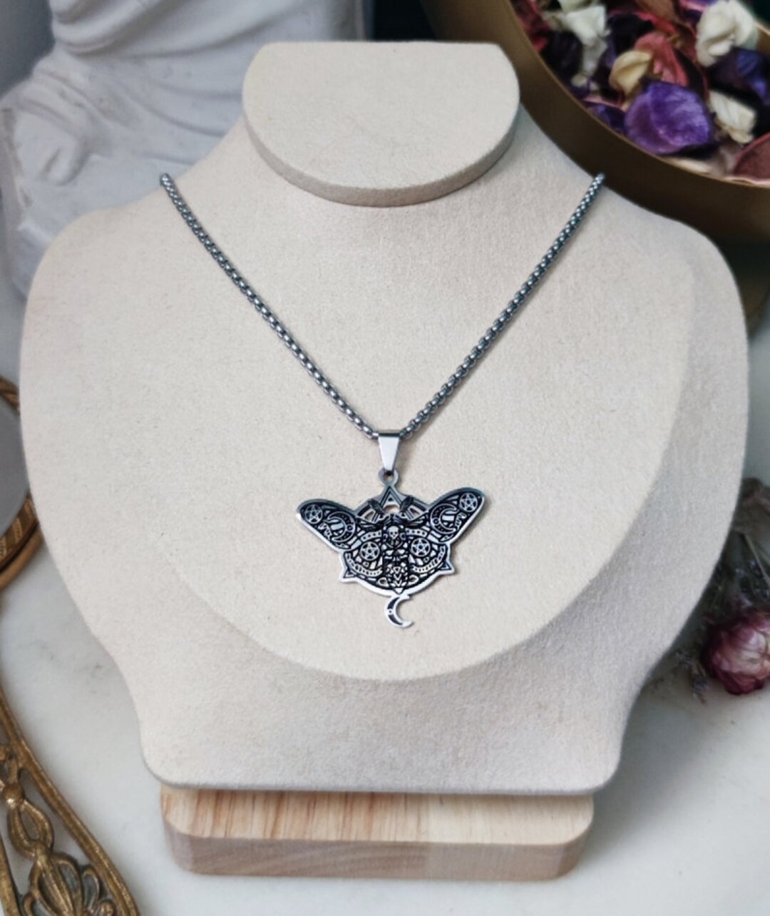 Pentagram Moth Necklace Pentagram Moth Witchy Wicca Gothic Alternative ...
