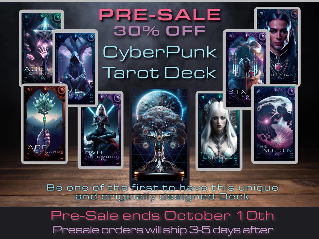 PRE-ORDER Futuristic Cyberpunk Tarot Deck. Unique and Original Design ...