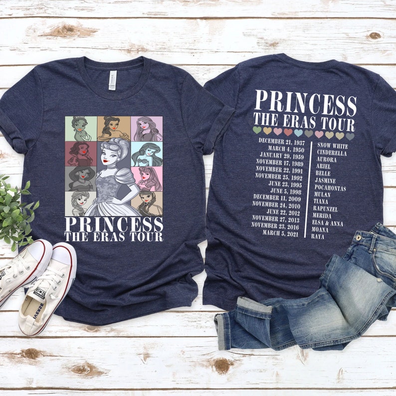 Disney Princess Eras Tour Shirt, Front and Back Design - Etsy