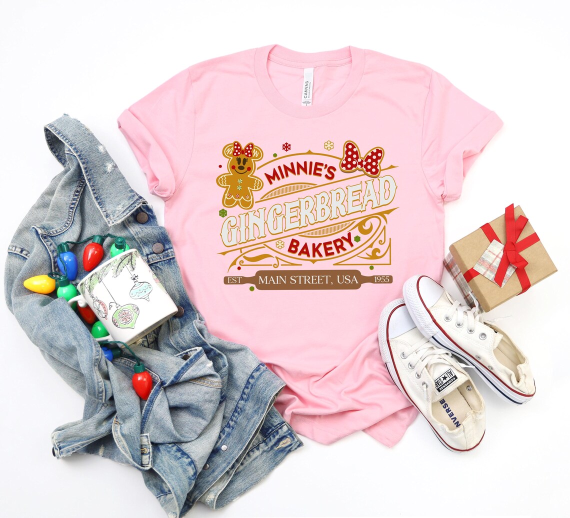 Minnie's Gingerbread Bakery Shirt, Disney Christmas Party Tee - Etsy