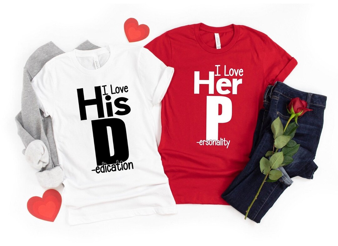 Funny Valentines Couple Shirt Sexy Matching Couples I Love His D I