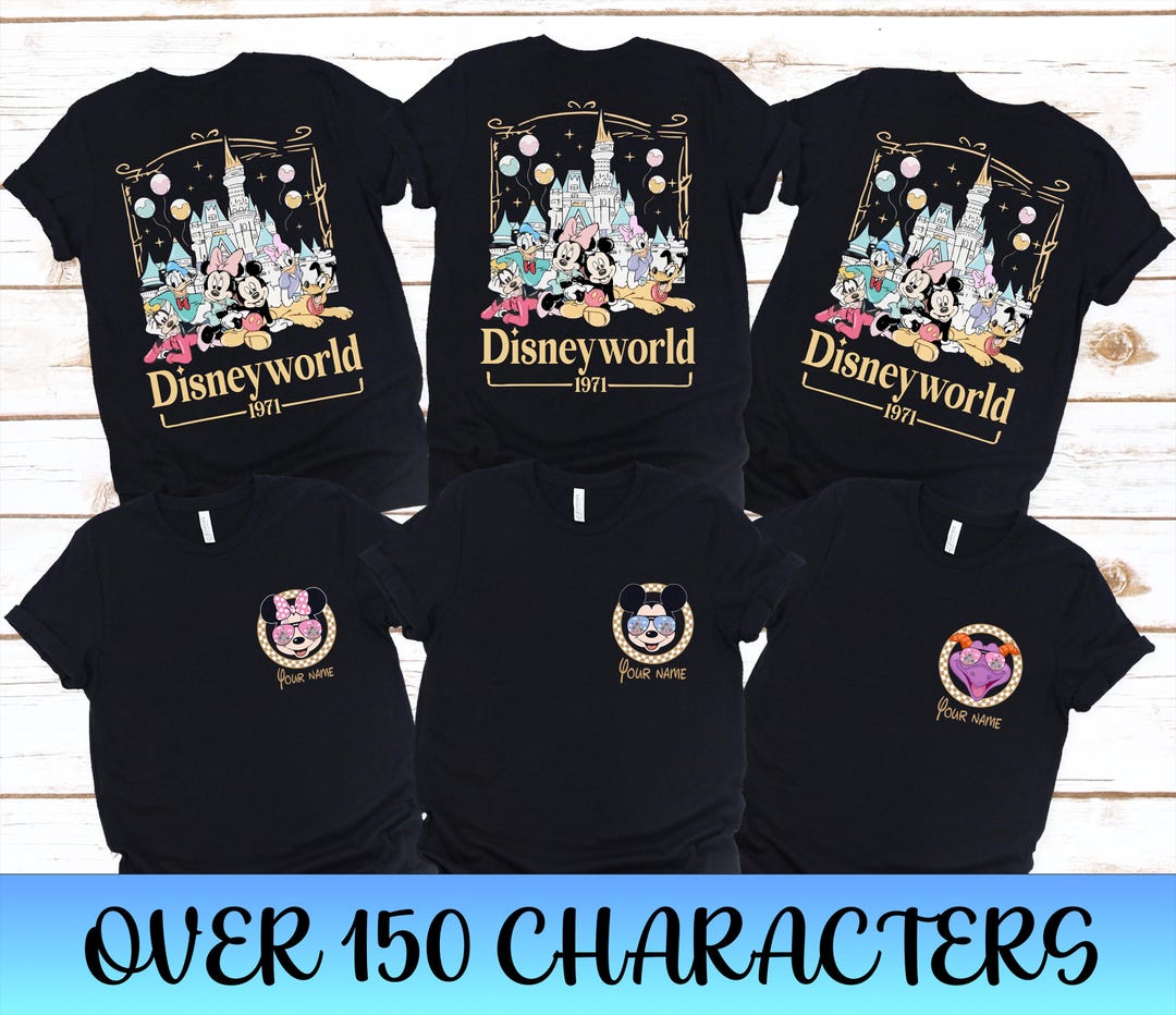 Disney Family Characters Custom Shirts, Disney World Custom Shirts ...