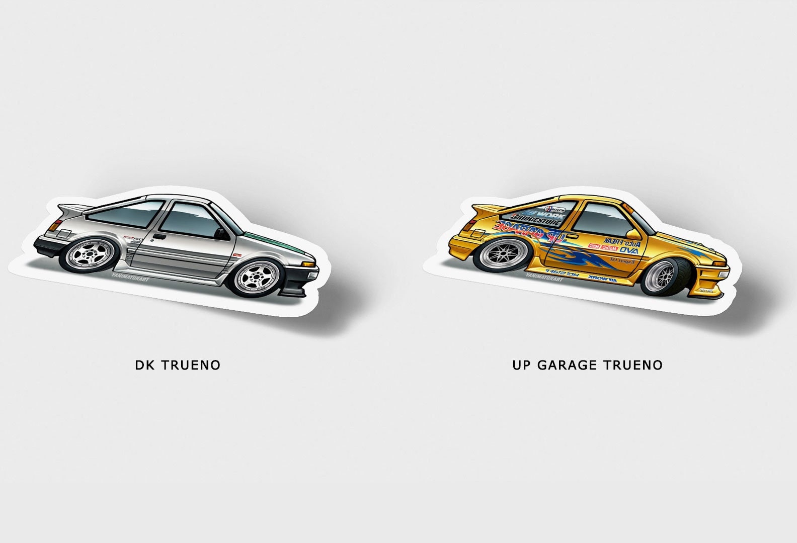 AE86 Past & Present Collection Vinyl Stickers Laptop Decals Window ...
