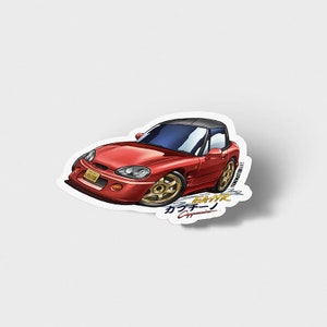 Initial D Red Suzuki Cappuccino (EA11R) Acrylic Charm Keychain Double ...