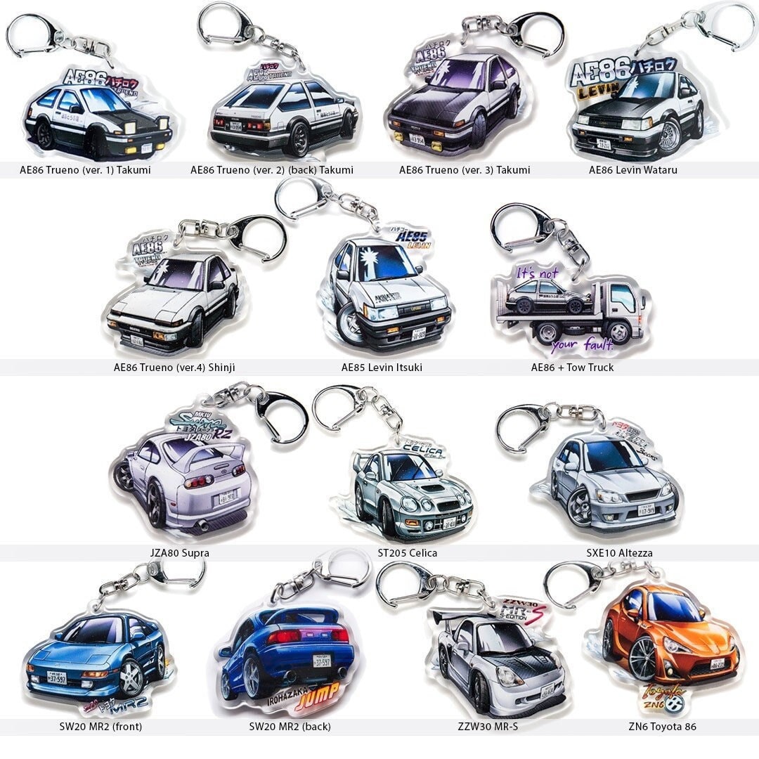 Initial D Acrylic Charm Keychain Master Listing Stage 1 2 3 4 5 AE86 ...