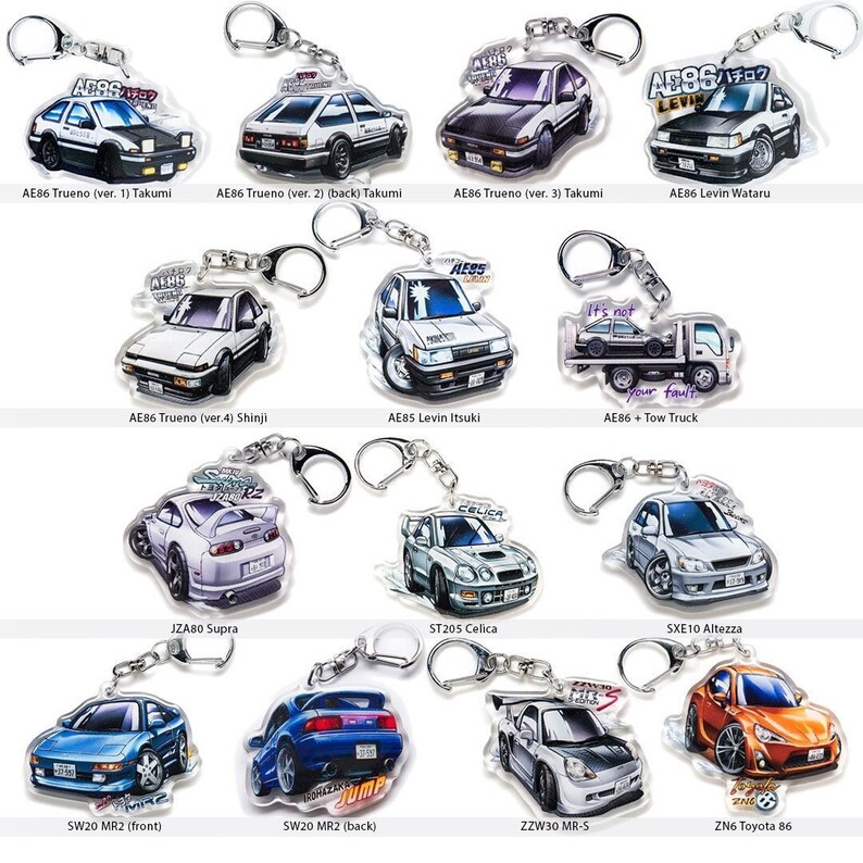 Initial D Acrylic Charm Keychain Master Listing Stage 1 2 3 4 5 AE86 ...