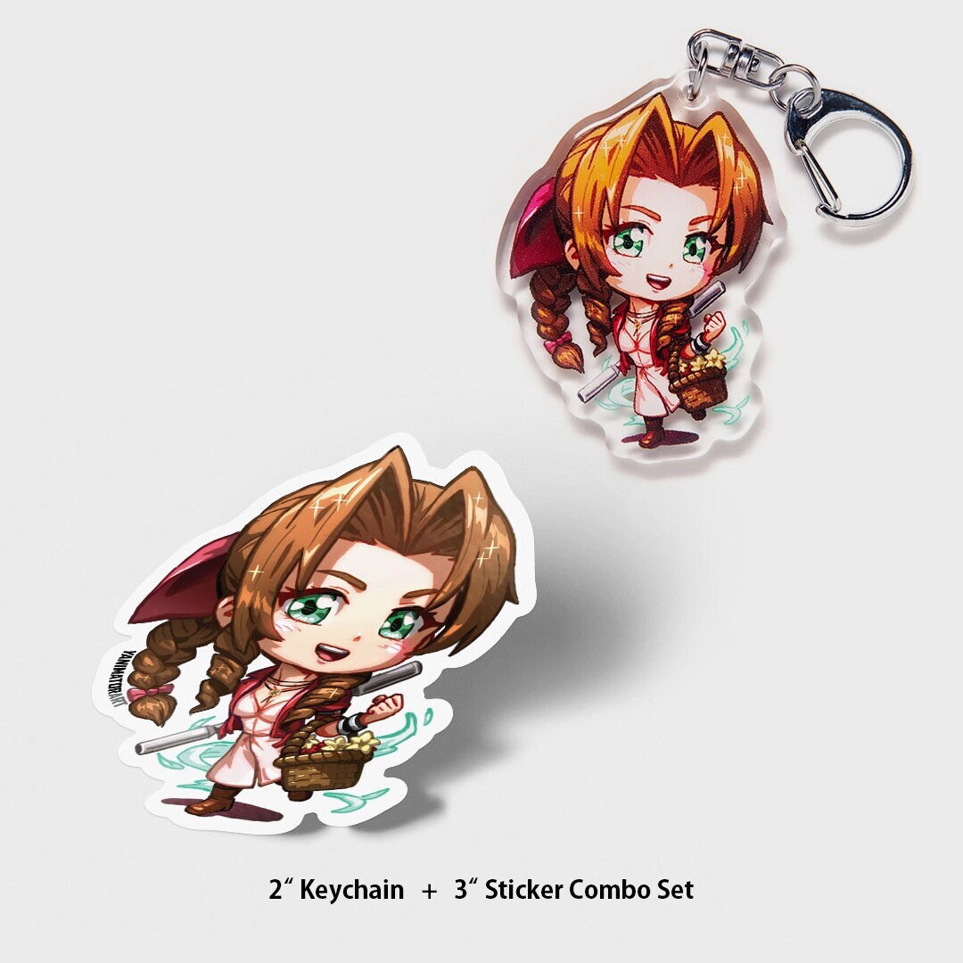 FF7 Remake Aerith Gainsborough Aeris VII Acrylic Keychain | Etsy