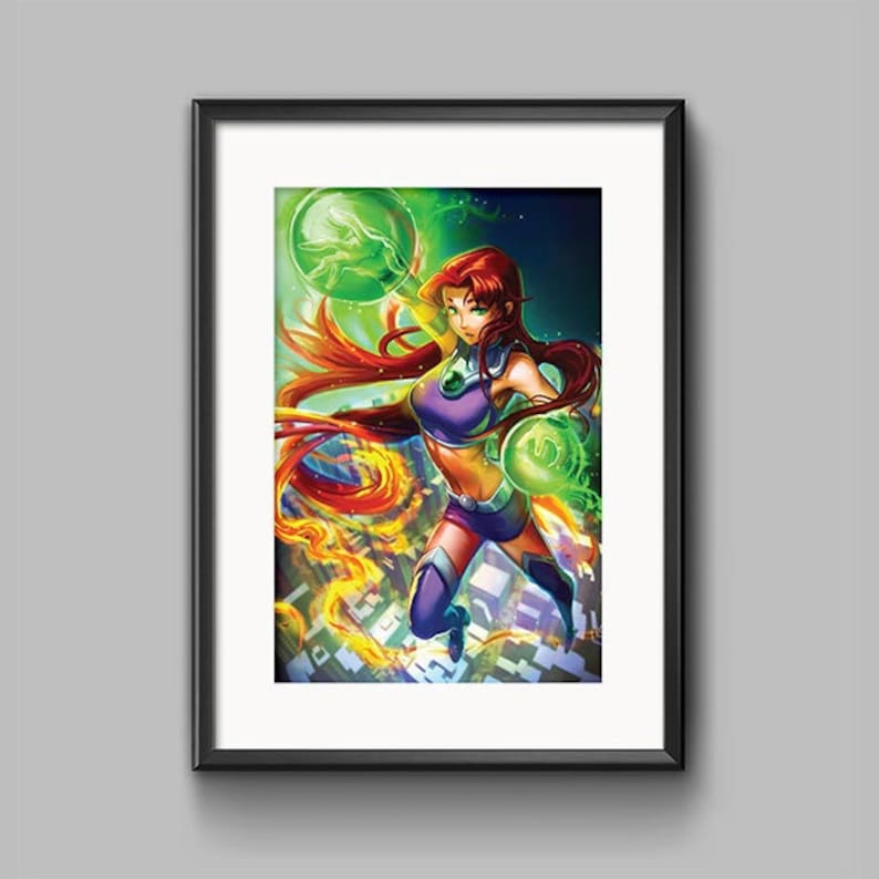 Teen Titans Starfire Poster Print Cartoon TV Animation Anime | Etsy
