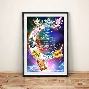 Eeveelution Eevee Dreaming in the Night Sky Motivational Inspirational ...