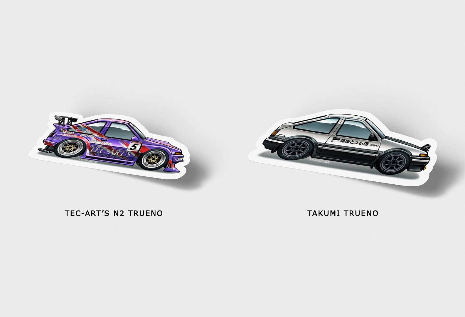 AE86 Past & Present Collection Vinyl Stickers Laptop Decals Window ...