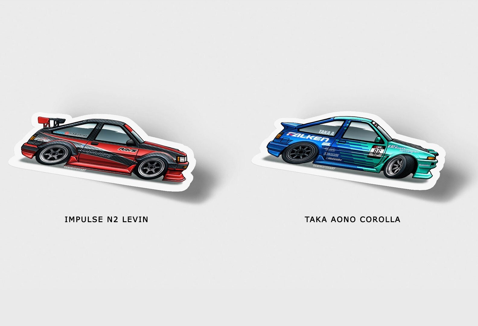 AE86 Past & Present Collection Vinyl Stickers Laptop Decals Window ...