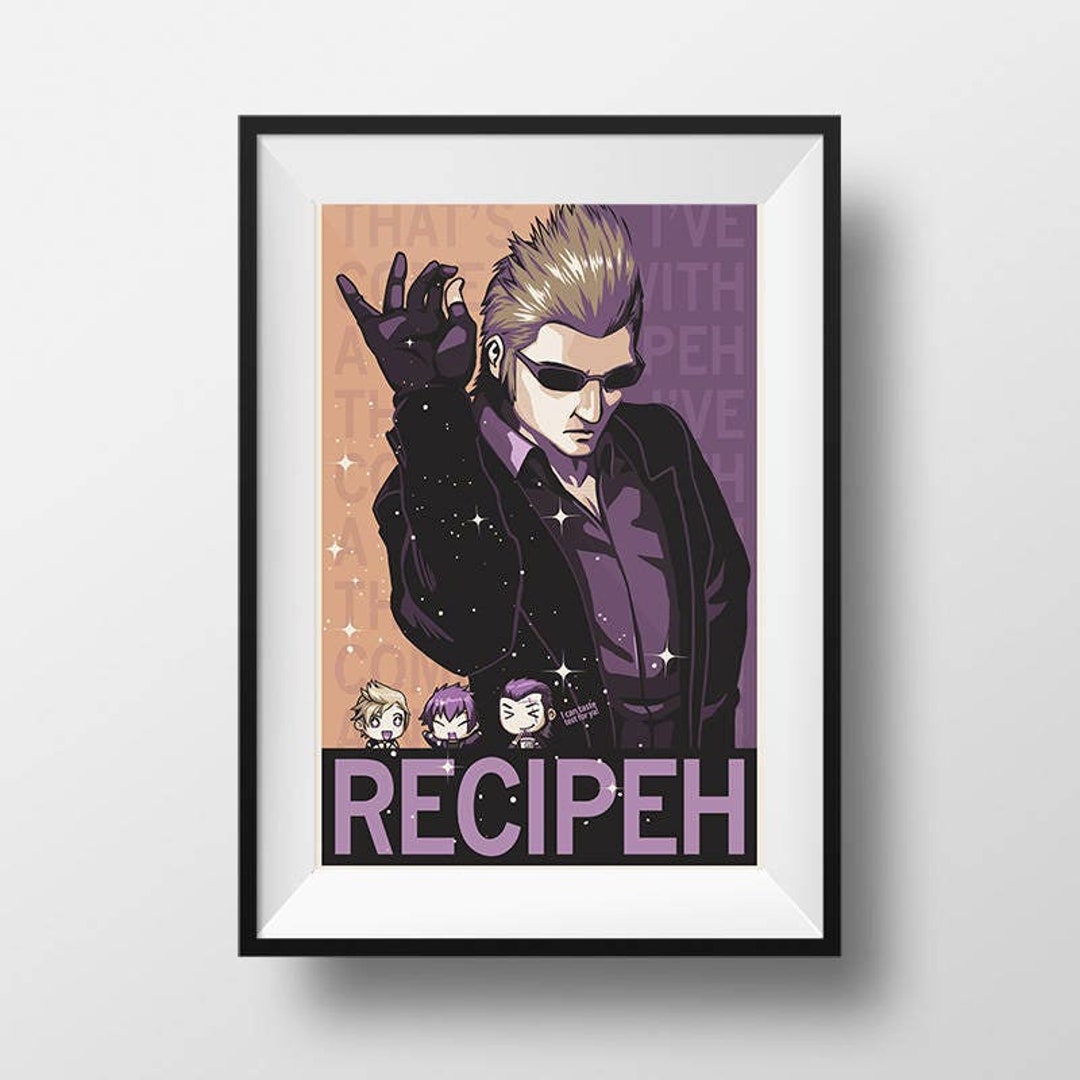 FFXV Ignis Salt Bae RECIPEH Parody Funny Poster Meme Print Wall Art ...