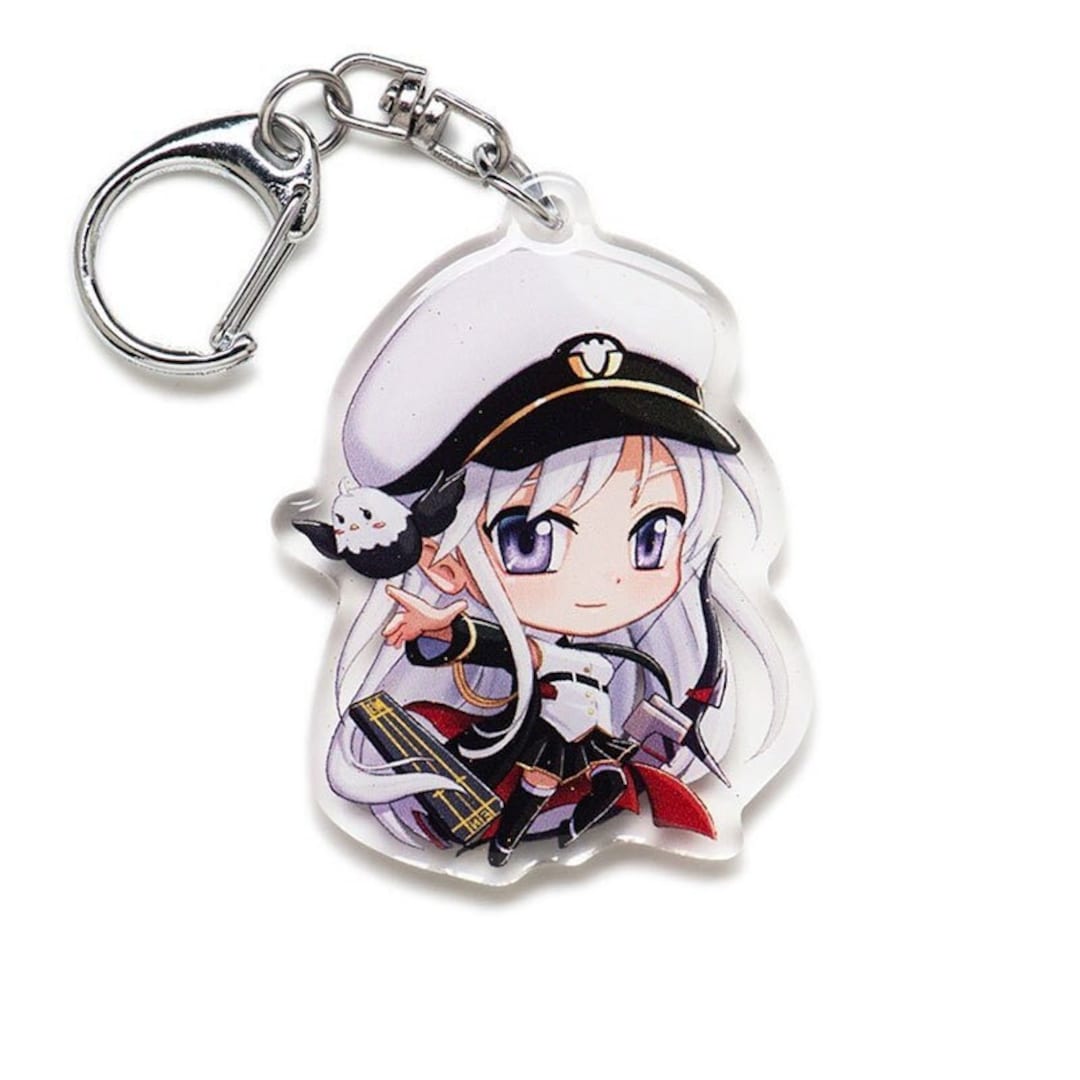 Azur Lane Keychain Enterprise Acrylic Charm Chibi Vinyl Sticker Anime ...