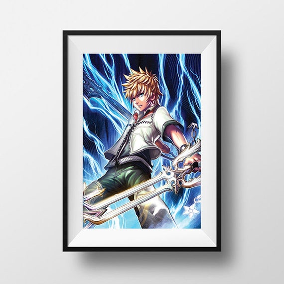 Kingdom Hearts 3 Roxas Poster Print Video Game KH2 Fan Art KH3 - Etsy