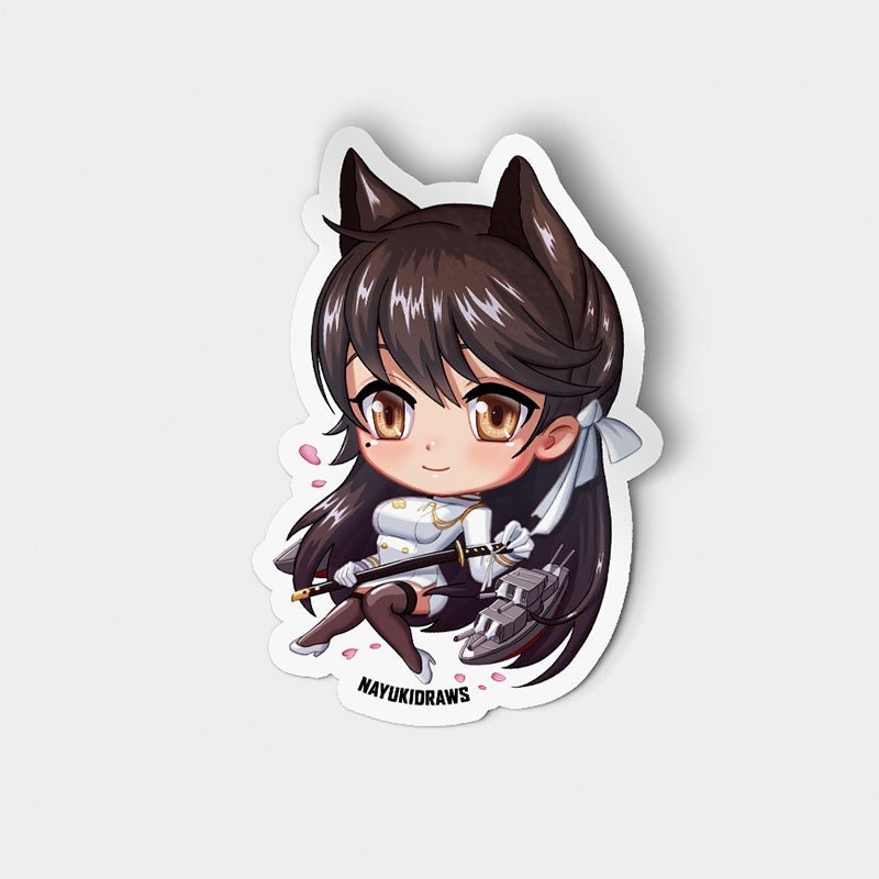 Azur Lane Cute Vinyl Sticker Fanart Anime Akagi Atago Belfast - Etsy