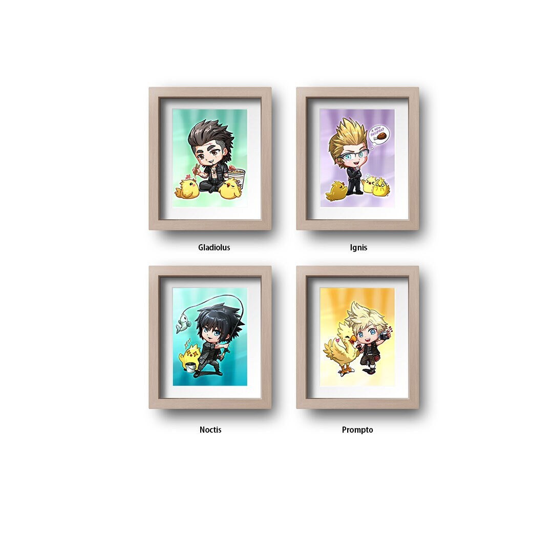 Final Fantasy 15 XV FF15 FFXV Art Print Mini Chibi Prints Gladiolus ...