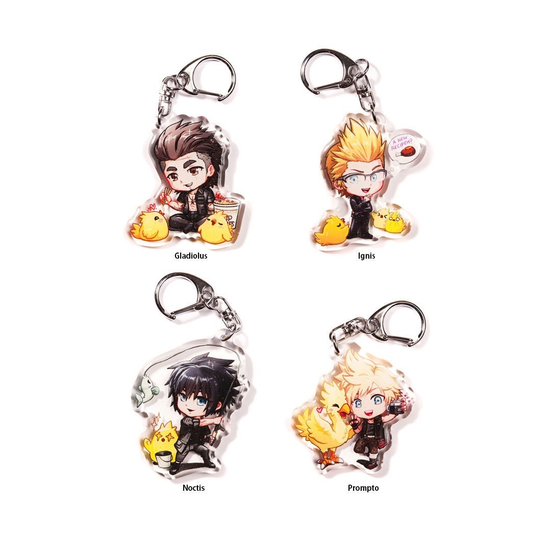 FF15 Keychain Set Final Fantasy 15 XV Noctis Caelum Gladiolus Amicitia ...