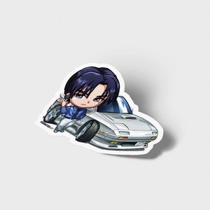 Initial D Character & Cars Cute Chibi Vinyl Stickers AE86 Trueno RX7 ...