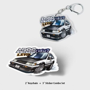 Initial D AE86 Levin Turbo Wataru Corolla GTS White Panda Acrylic Charm ...