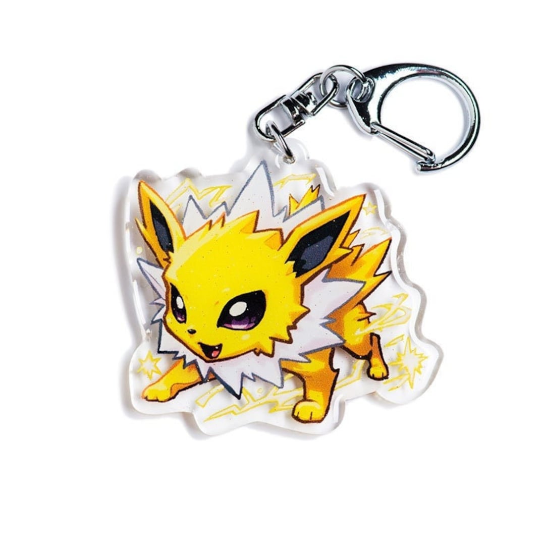 Eeveelution Jolteon Acrylic Charm Keychain Glittery Sparkle Double ...