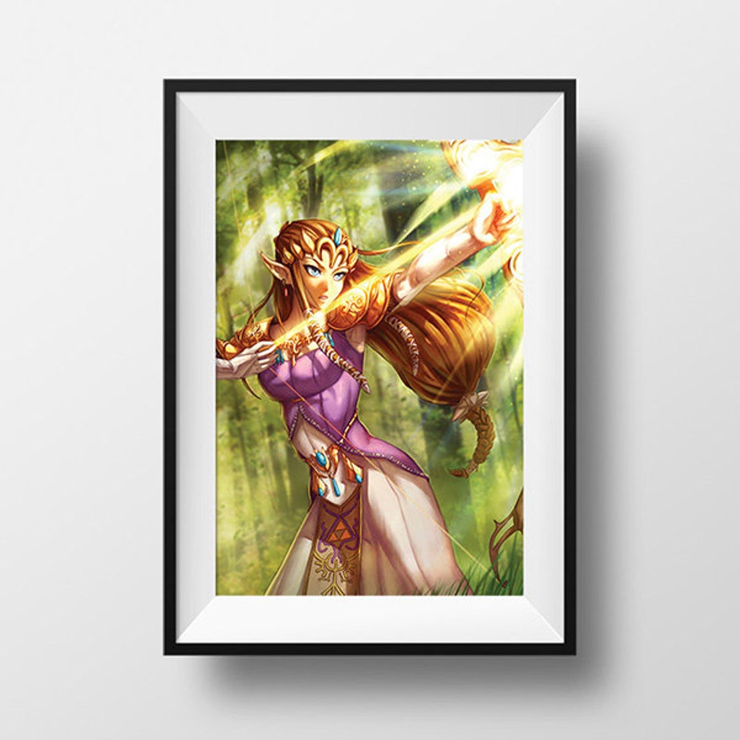 Princess Zelda Poster Video Game Artwork Legend of Zelda Illustration ...