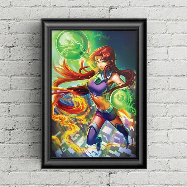 Teen Titans Starfire Poster Print Cartoon TV Animation Anime Wall Art ...