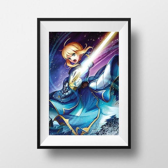 Fate Grand Order Saber Artoria Pendragon Poster Print Typemoon | Etsy