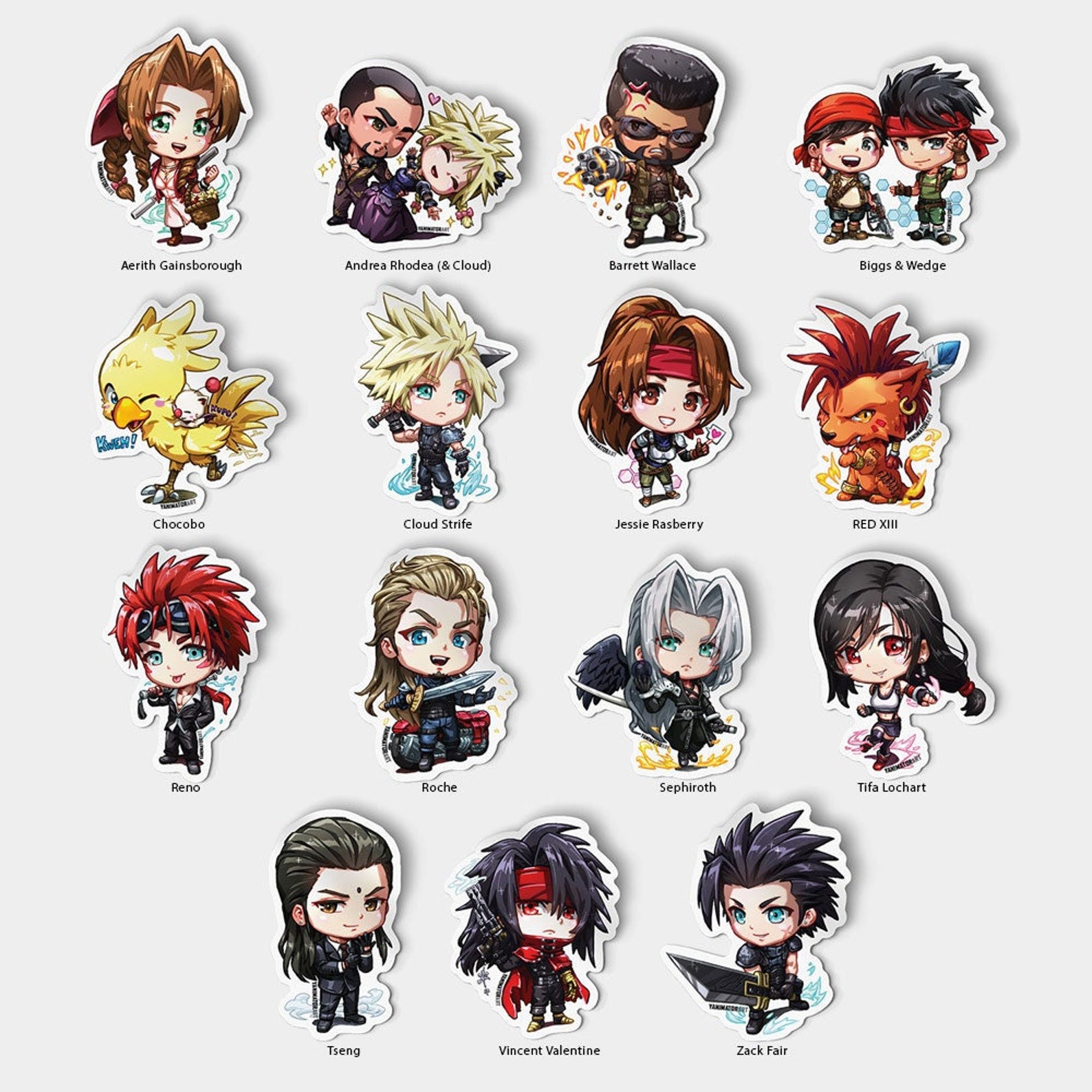 FF7 Remake Vinyl Sticker Final Fantasy Cloud Aerith Sephiroth - Etsy