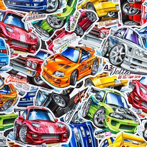 Fast and the Furious Fnf 1 Movie Vinyl Stickers Supra S14 240sx RX7 ...