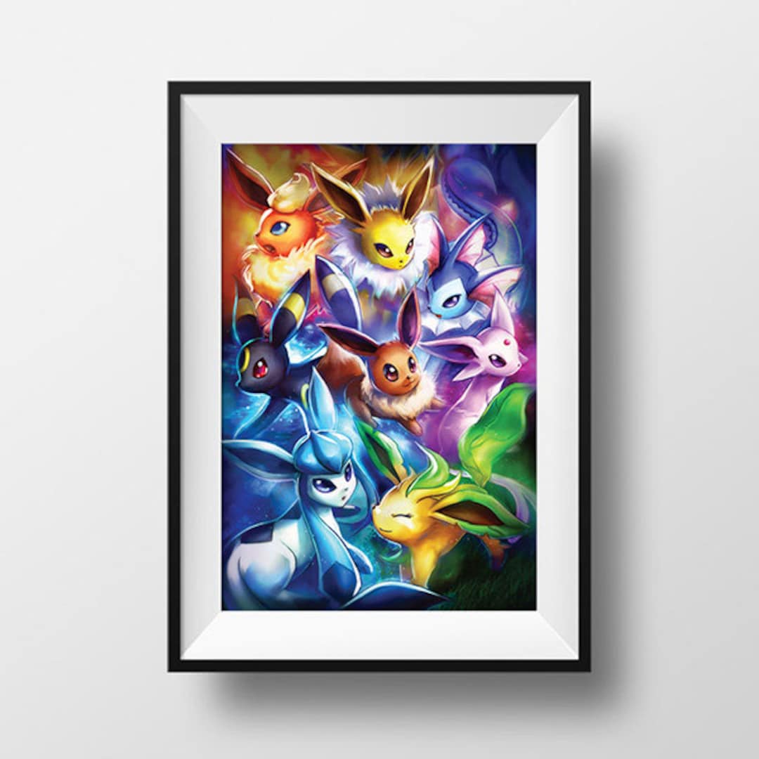Eeveelution Poster 1st Edition Art Print Eevee Evolution Anime Manga ...