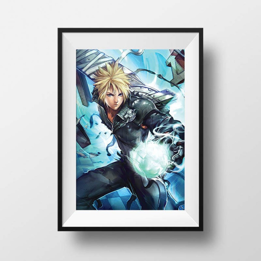 Final Fantasy Poster Cloud Strife FF7 VII Print Wall Art Room Decor ...