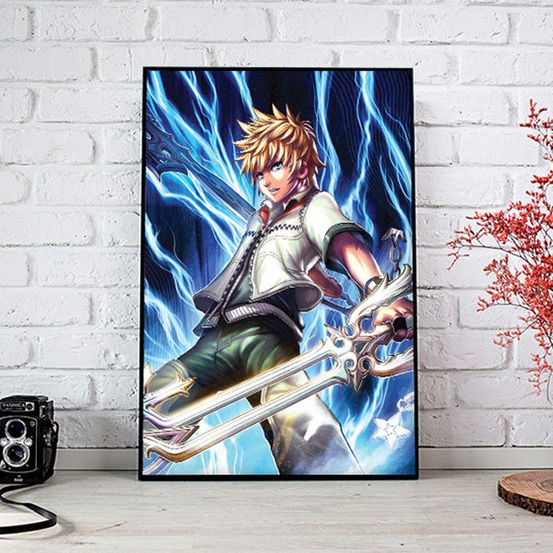 Kingdom Hearts 3 Roxas Poster Print Video Game KH2 Fan Art KH3 Wall ...