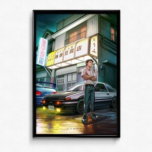 Initial D Bunta Legend Art Poster Print JDM Manga Style Inspired Car ...