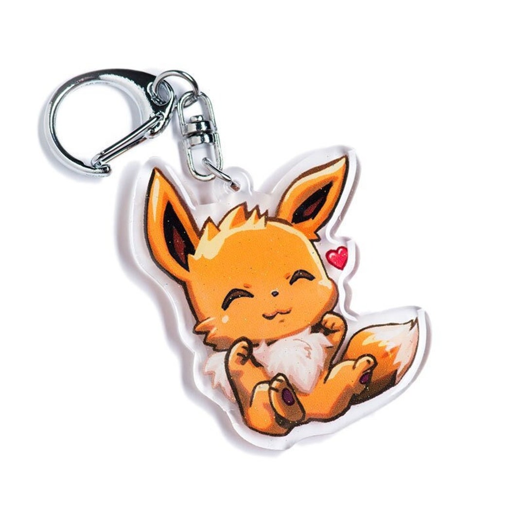 Eeveelution Eevee Acrylic Charm Keychain Double-sided Glittery Sparkle ...