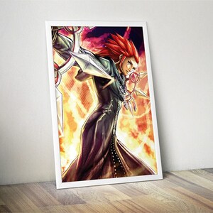 Kingdom Hearts 2 Axel Poster Print Square Enix High Gloss Digital Anime ...