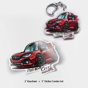 Civic Type R FK8 Red OEM Stock Acrylic Charm Keychain Car Anime Manga ...