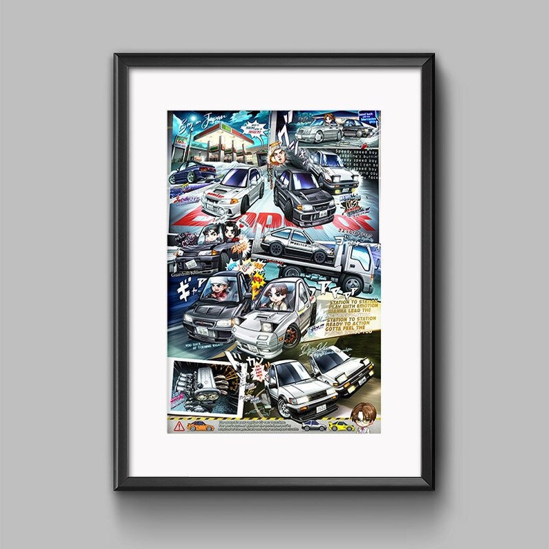 Initial D Stage 2 AE86 Emperor Lancer Evolution 180sx FC3S Manga Car ...