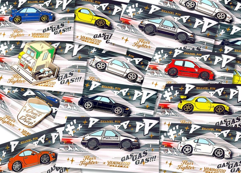 Initial D Cars Enamel Pin Tofu Shop AE86 Trueno RX7 Supra FRS - Etsy