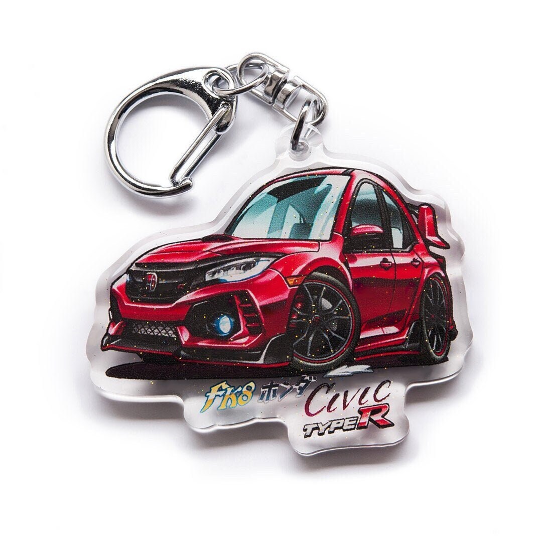 Civic Type R FK8 Red OEM Stock Acrylic Charm Keychain Car Anime Manga ...